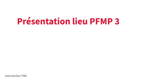 Présentation lieu PFMP3 TMA