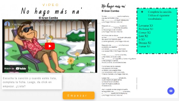 La rutina - No hago más na' | Genially