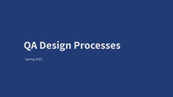 QA Design Process
