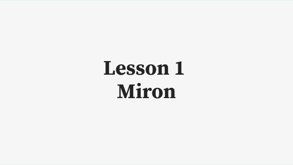 Lesson 1 Miron