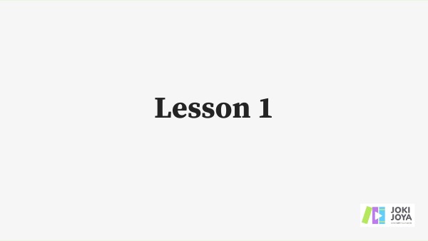 Lesson 1
