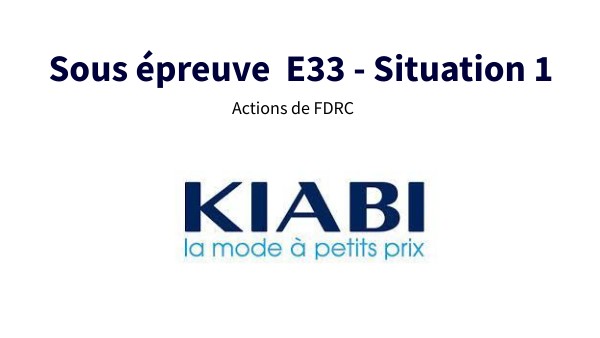 Sous épreuve E33 - S1