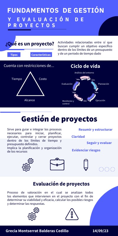 INFOGRAFÍA GESTIÓN Y EVALUACIÓN DE PROYECTOS | Genially