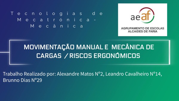 Mov.Man./Mec. de cargas/ riscos ergonómicos | Genially