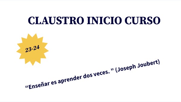 CLAUSTRO INICIO CURSO 23-24