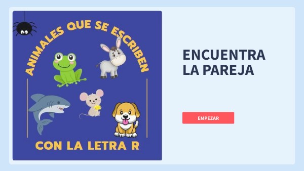 ENCUENTRA LA PAREJA, animales con r