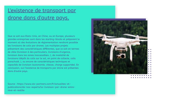 Transportation par drone. | Genially