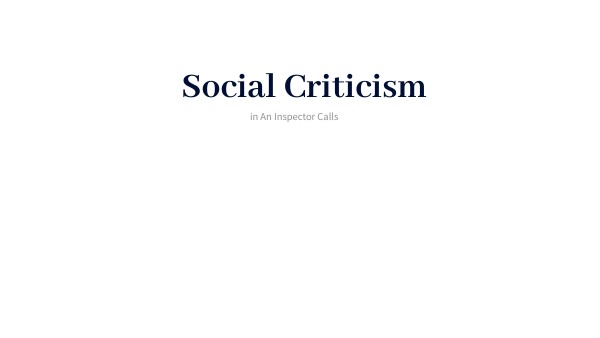 Social Criticism