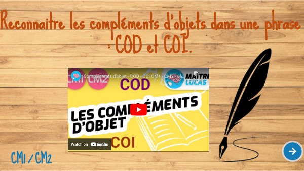 Jeu numérique : COD / COI | Genially