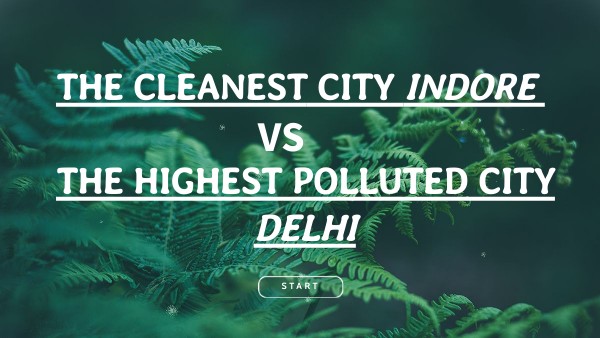 The Cleanest city VS The highest polluted city-Delhi | Genially