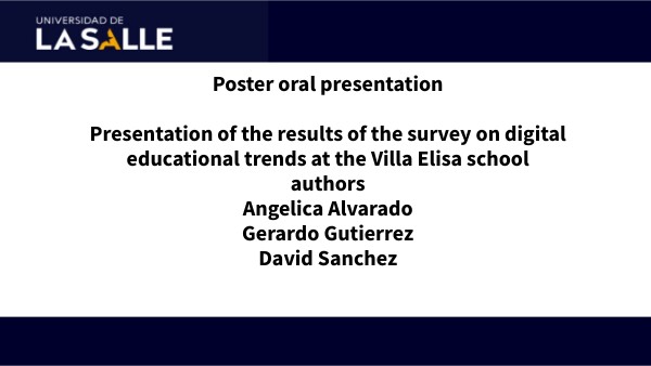 Poster Oral presentation | Genially