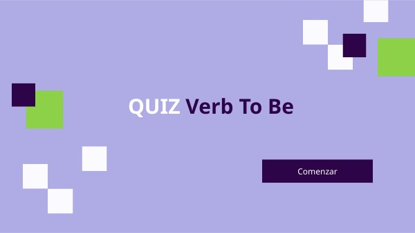 QUIZ VERB TO BE | Genially