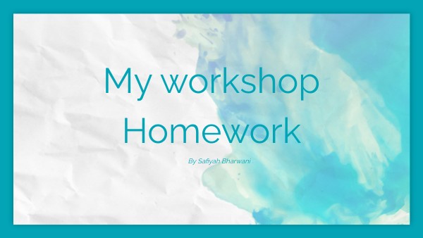 My Workshop Homework - 29/01/23