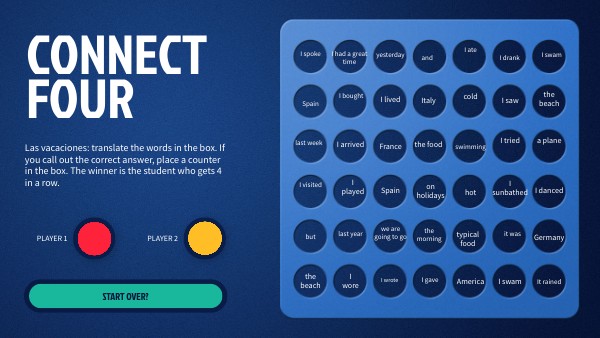 CONNECT FOUR GAME with holidays