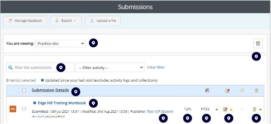 Submissions page