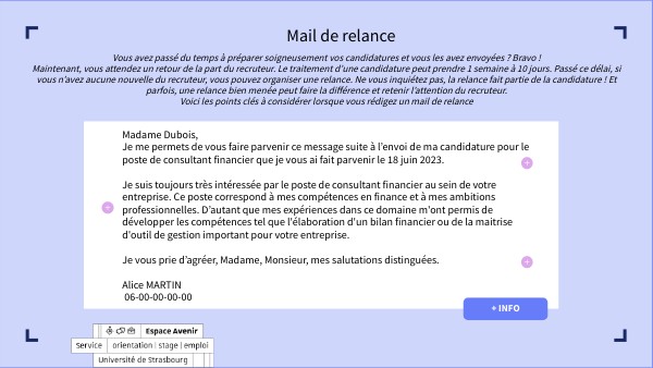 MAIL DE RELANCE LU | Genially