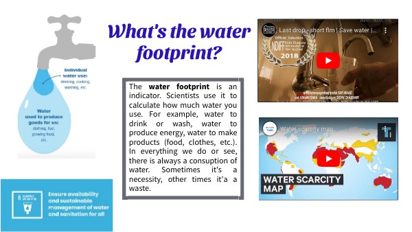Water footprint - SY 23/24 | Genially