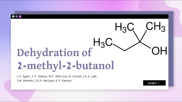 Dehydration of 2-methyl-2-butanol | Genially