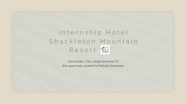 Internship Report | Genially