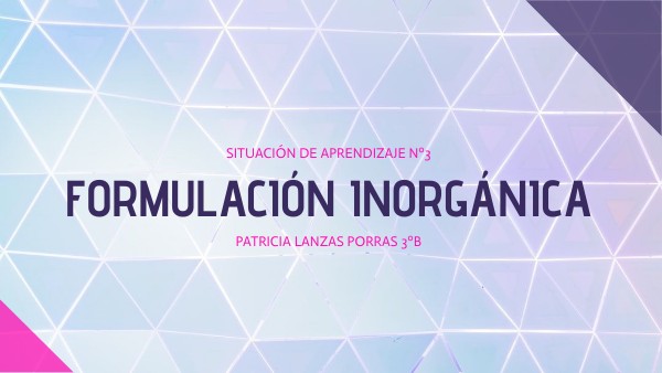 FORMULACIÓN INORGÁNICA