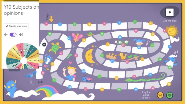 Y10 Subjects and Opinions BOARD GAME