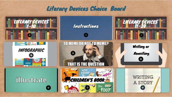 Literary Devices Choice Board | Genially