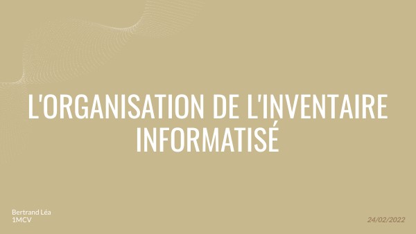 inventaire | Genially