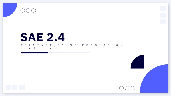 SAE 2.4 pilotage d'une production stabilisée | Genially