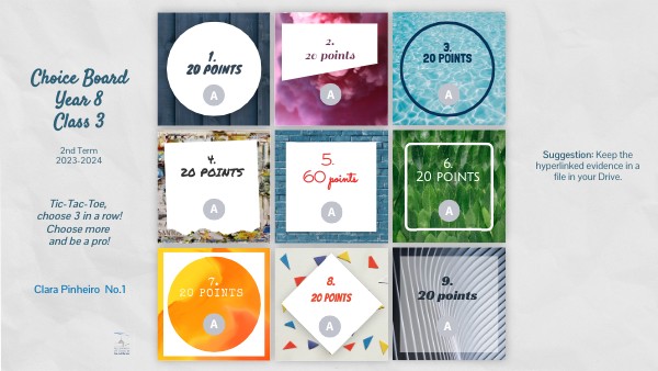 CHOICE BOARD 2 | 8-3 | Clara Pinheiro | No.1 | 2023-2024