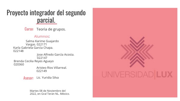 Proyecto integrador Teoría de grupos