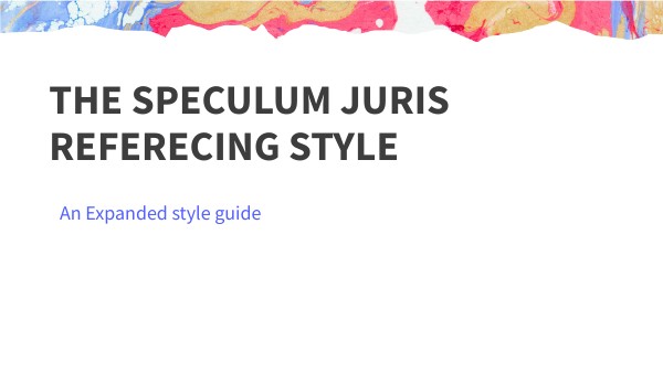 USING THE SPECULUM JURIS | Genially