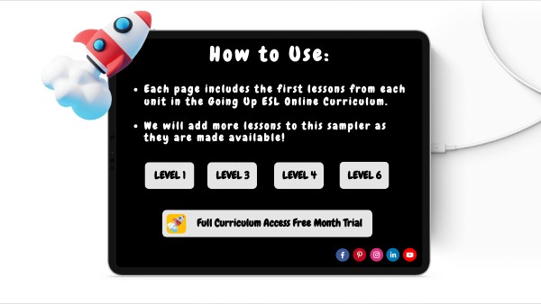 Going Up ESL Online Curriculum Lesson Sampler