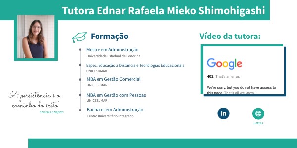 Apresentação Tutora Ednar
