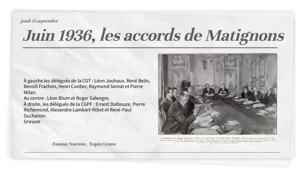 les accords de matignon