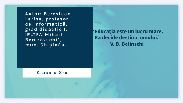 Proiect didactic Larisa Berestean | Genially