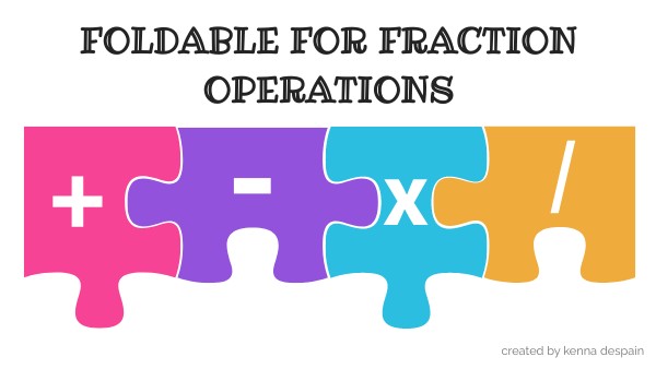 Foldable for Fraction Operations