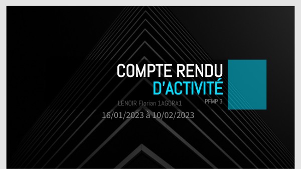 compte rendu d'activité PFMP 4 | Genially