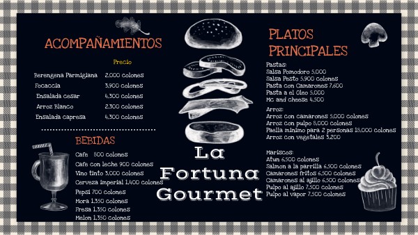 Menu La Fortuna Gourmet