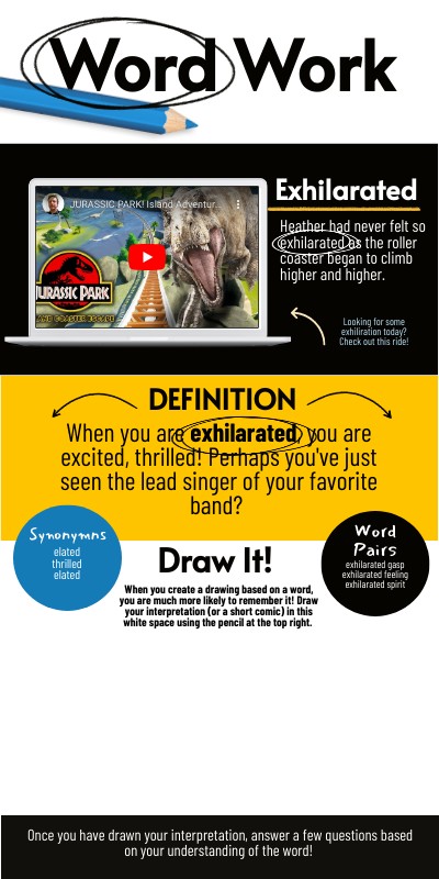 6th - Word Work Wednesday - Exhilarated - #5