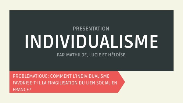 INDIVIDUALISME | Genially