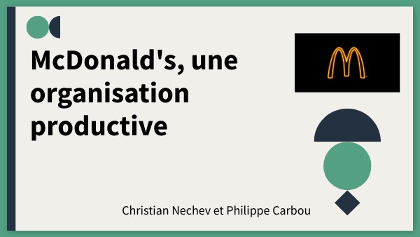 McDo, organisation productive | Genially