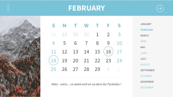 Calendrier 2024 | Genially