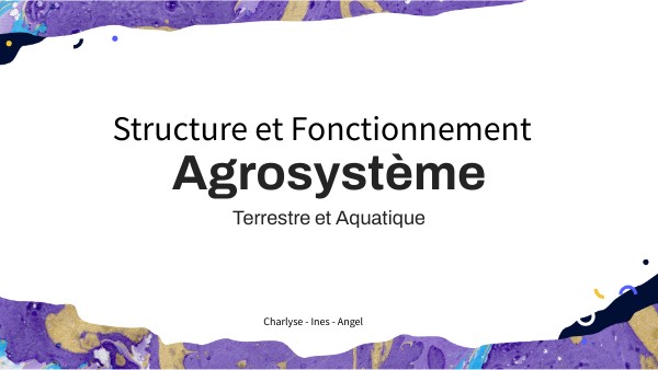 Structure et fonctionnement des agrosystèmes