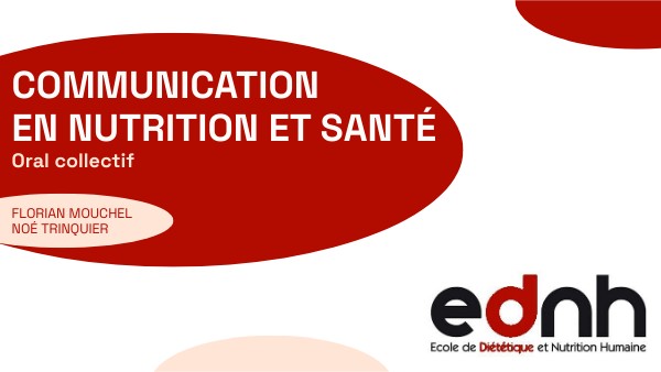 Oral - Communication en Nutrition et Santé | Genially