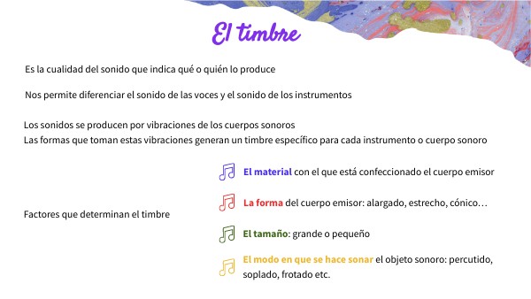 El timbre: clasificación de instrumentos y voces | Genially