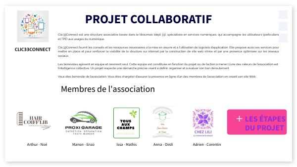 PROJET COLLABORATIF - CLIC33CONNECT
