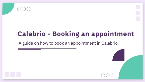 Calabrio Booking an appointment | Genially