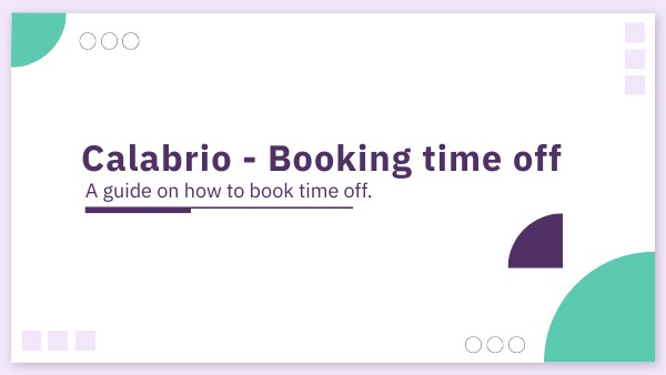 Calabrio Booking Time Off