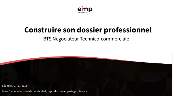 BTS NTC - Dossier professionnel