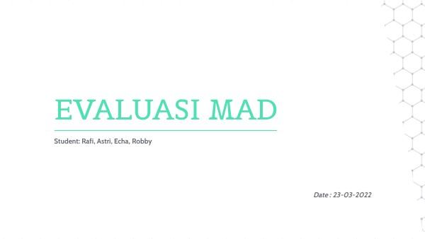 EVALUASI MAD KELOMPOK 3